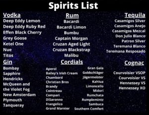 Menu | Zanies Rosemont Comedy Club